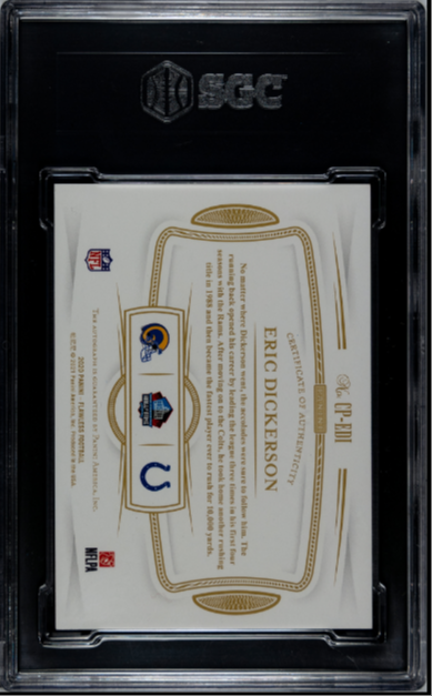 2020 PANINI FLAWLESS CAREER PROGRESSIONS AUTO RUBY ERIC DICKERSON /5 SGC 9.5 | MySlabs