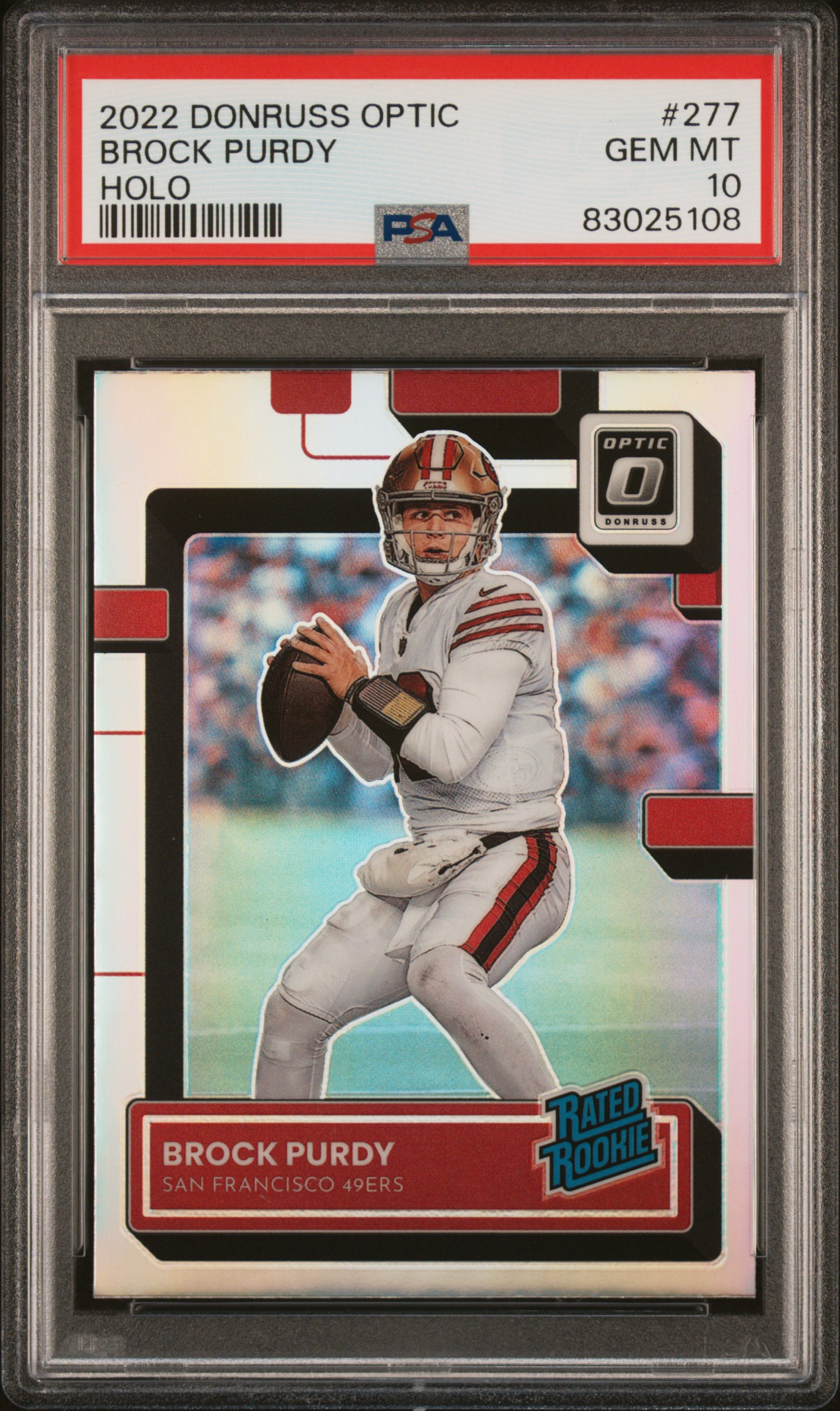 PSA 10 2022 Panini Donruss Optic Brock Purdy Holo Prizm Rookie RC #277 ...