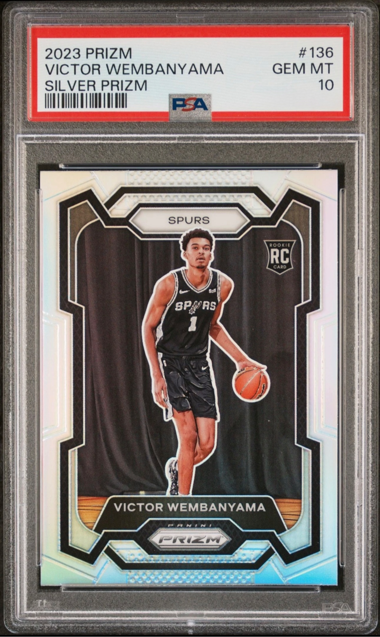 ***READ 2023-24 Prizm Victor Wembanyama Silver Rookie RC 136 PSA 10 GEM MINT | MySlabs