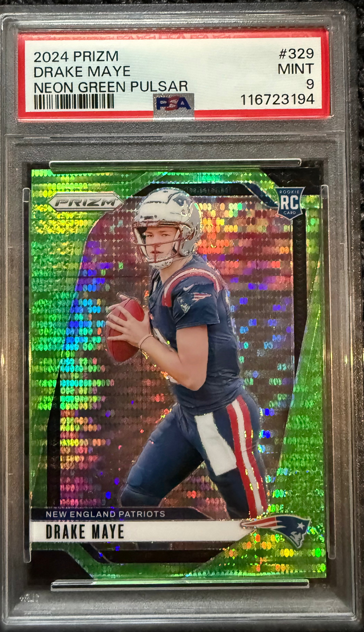 Drake Maye Neon Green Pulsar PSA 9 | MySlabs