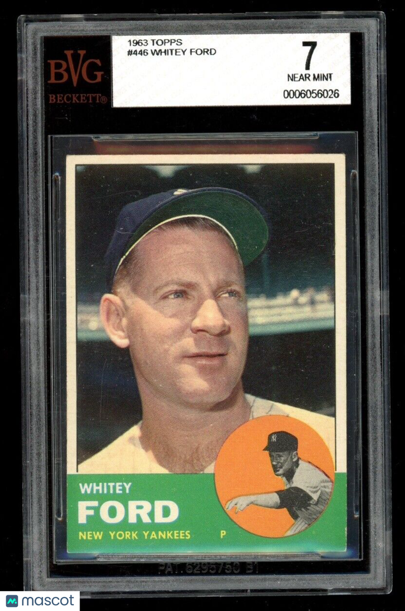 1963 Topps #446 Whitey Ford New York Yankees BVG 7 Near Mint HOF Sharp ...